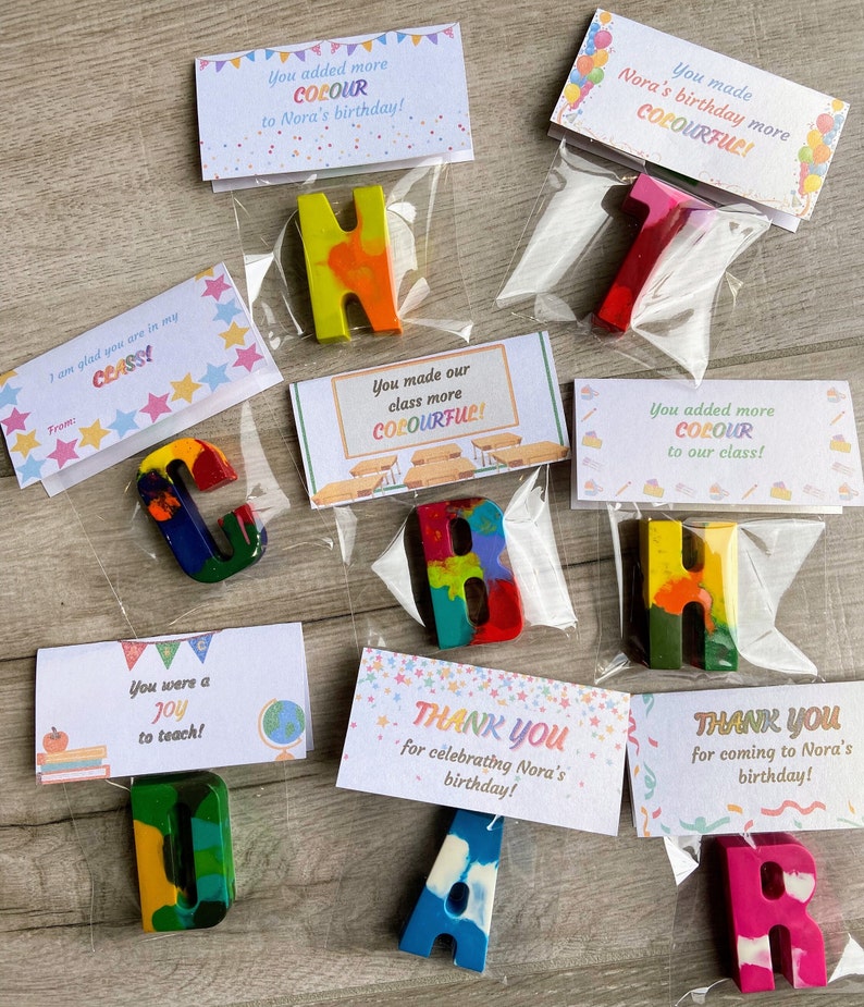 Custom Crayon Letters, Party Favors for Kids, Class Gifts, Birthday ...