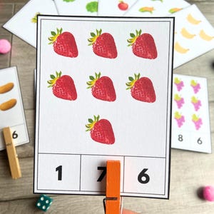 Printable Number Flash Cards 1-20 and Count and Clip Cards Bundle, Skip ...