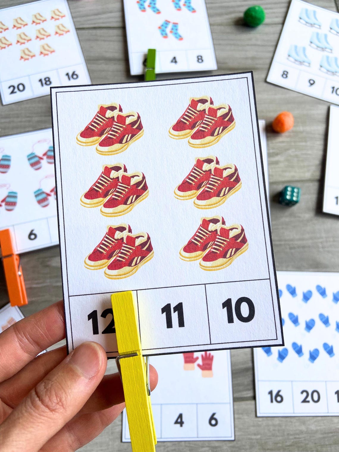 Skip Counting by 2 Count and Clip Cards, Preschool Math Numbers ...