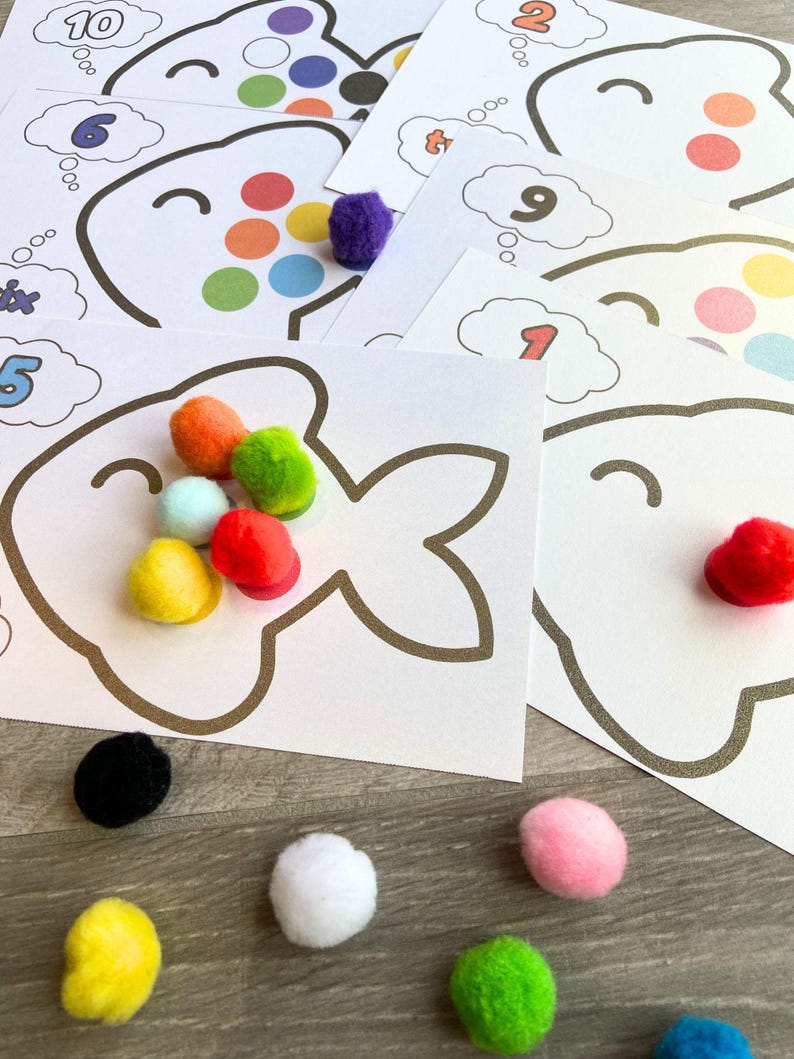 Color Matching Activity, Counting Game for Preschooler, Color ...