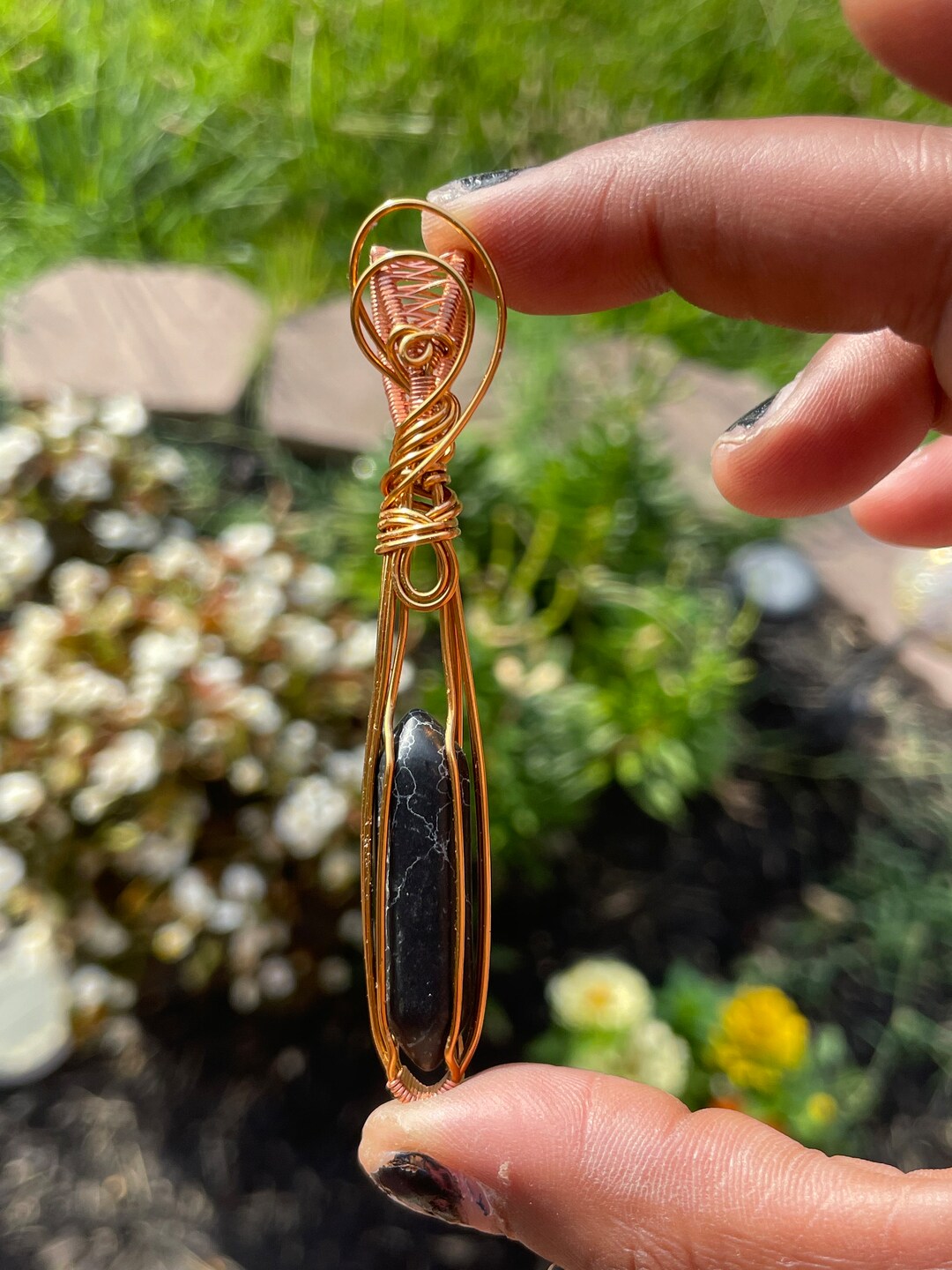 Wire Wrapped Crystal Point Pendant Handmad - Etsy
