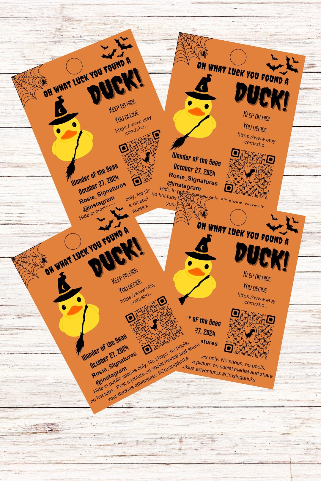 Halloween Duck Tags personalized - Etsy
