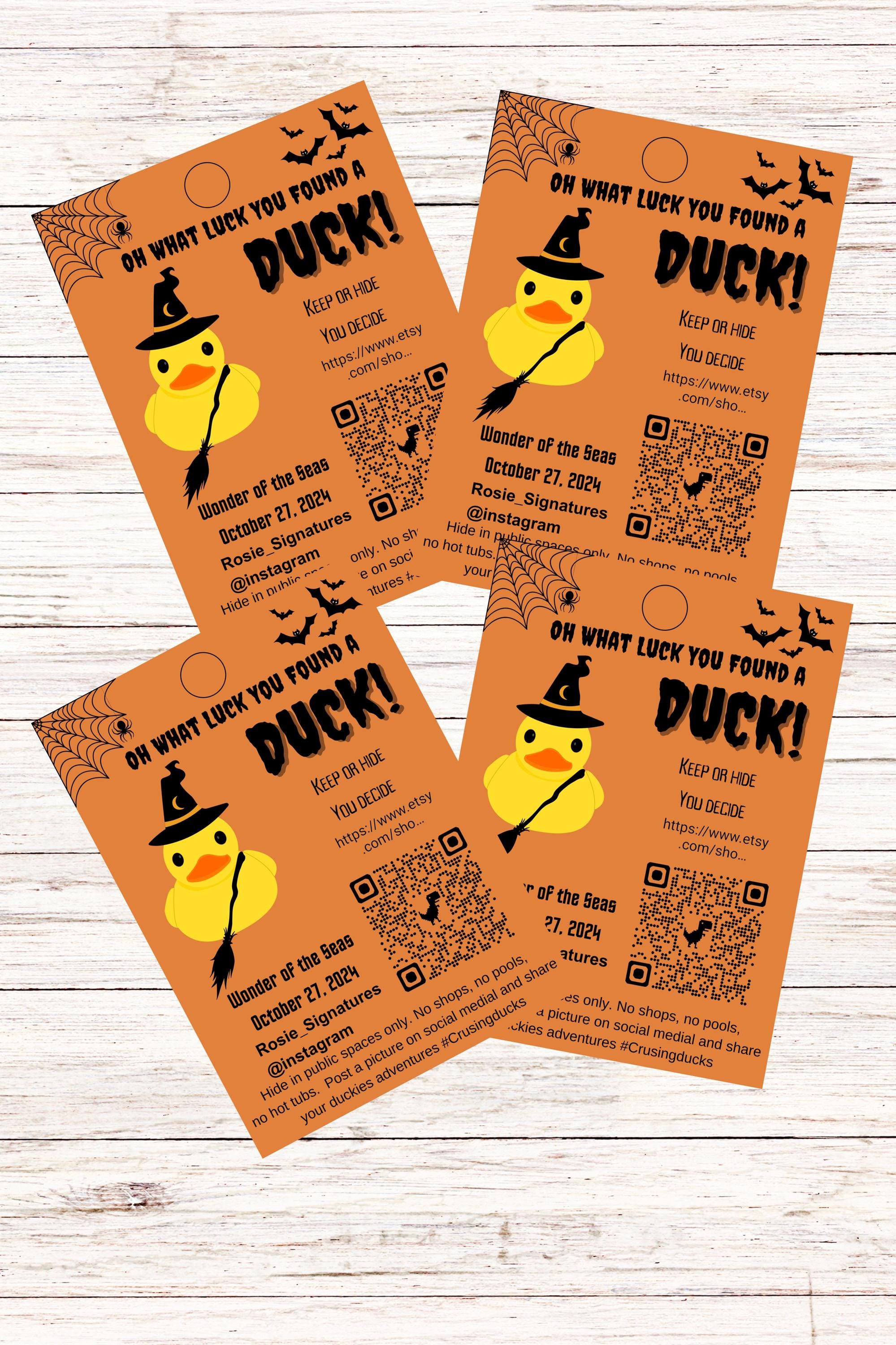 Halloween Duck Tags personalized - Etsy