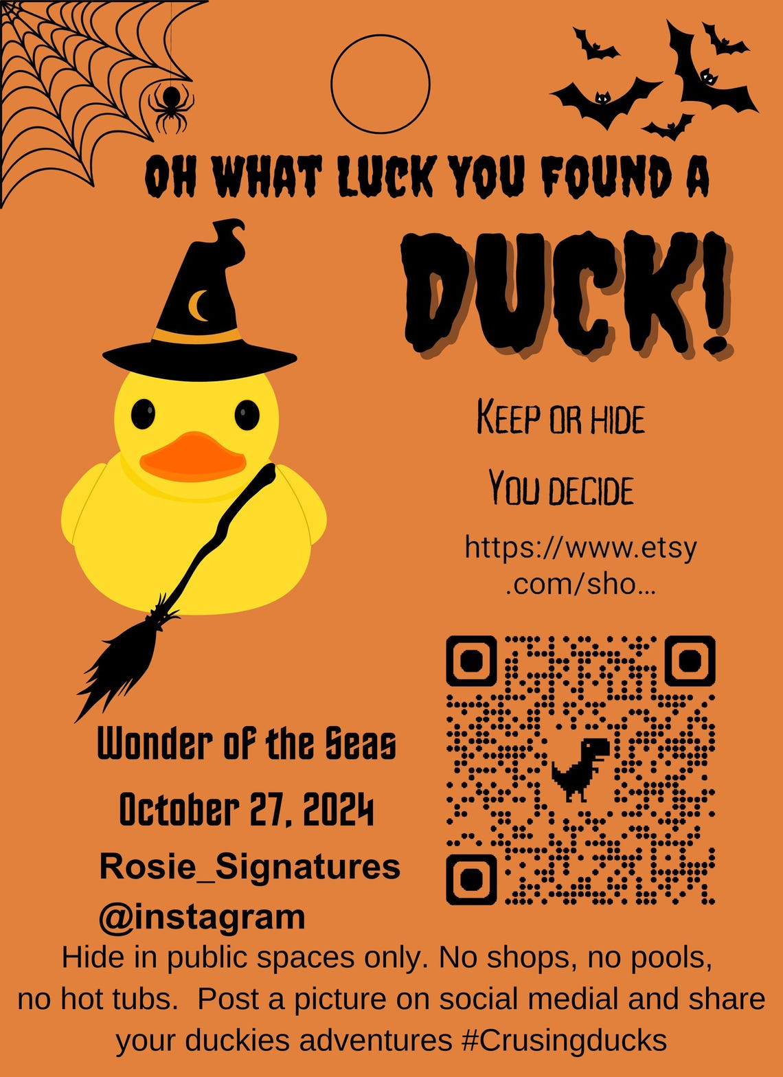 Halloween Duck Tags personalized - Etsy