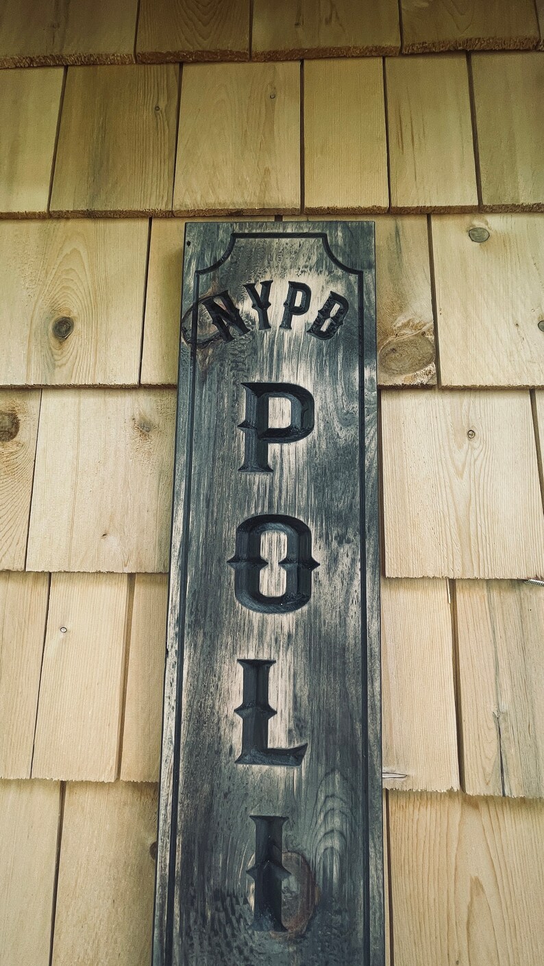 NYPD Police Carved Real Pine Wooden Sign - Chose Your Precinct or ...
