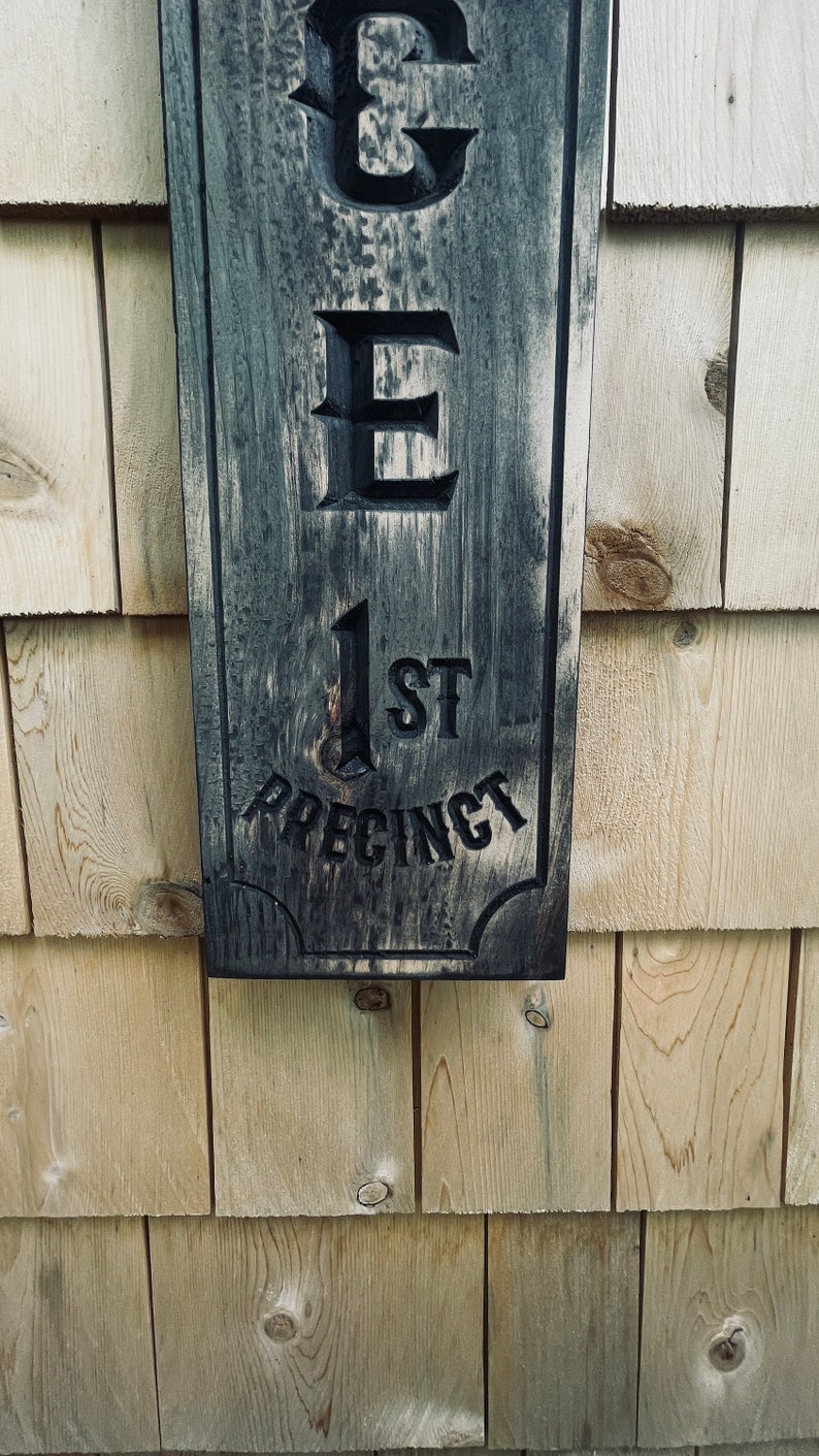 NYPD Police Carved Real Pine Wooden Sign - Chose Your Precinct or ...