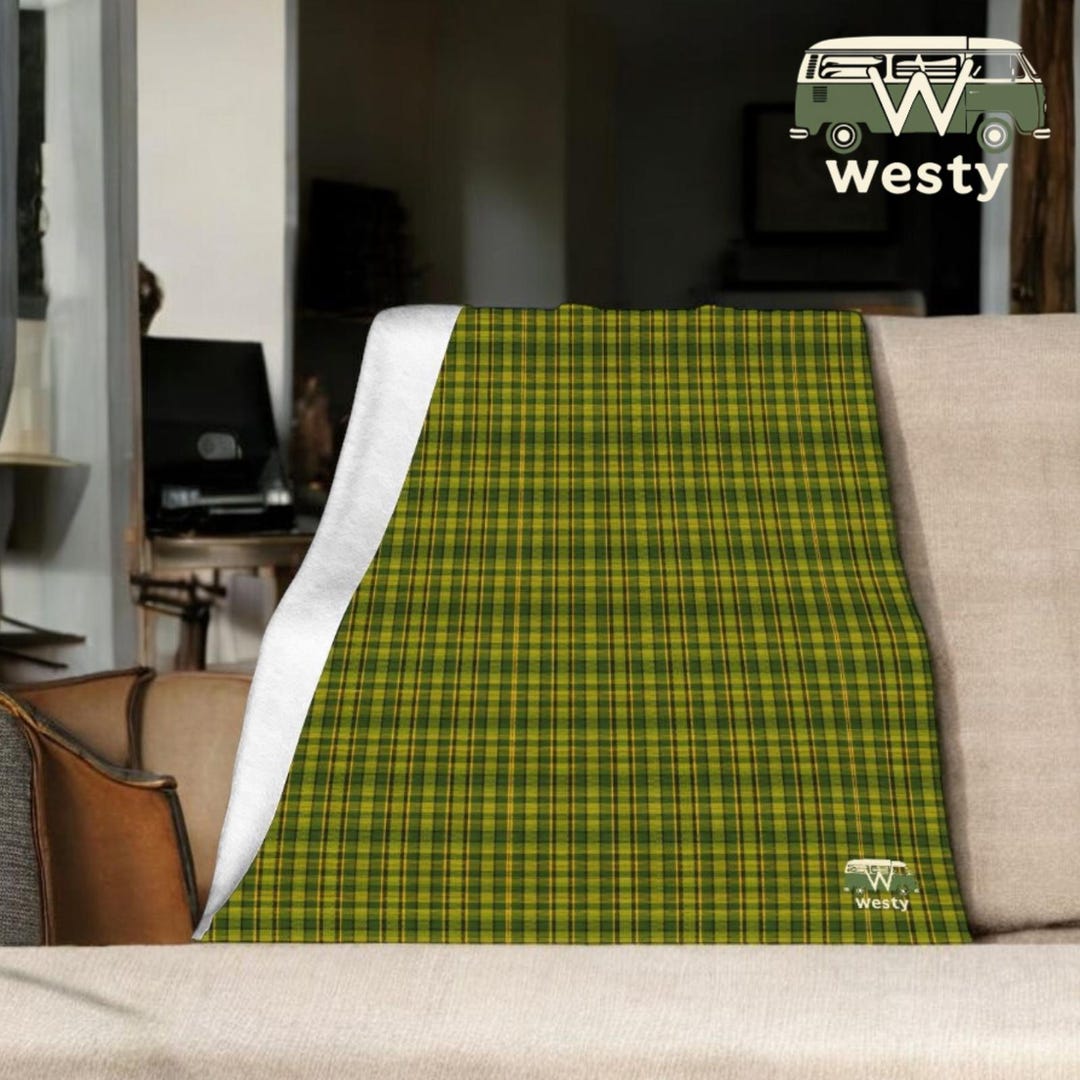 Westy Green Westfalia Print Gram Flannel Blanket - 290GSM - Etsy