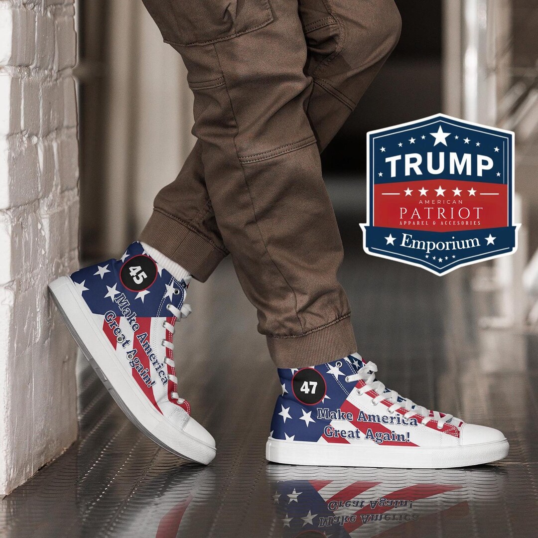 Trump 2025 Inauguration High-top Sneakers: MAGA American Flag Shoes - Etsy