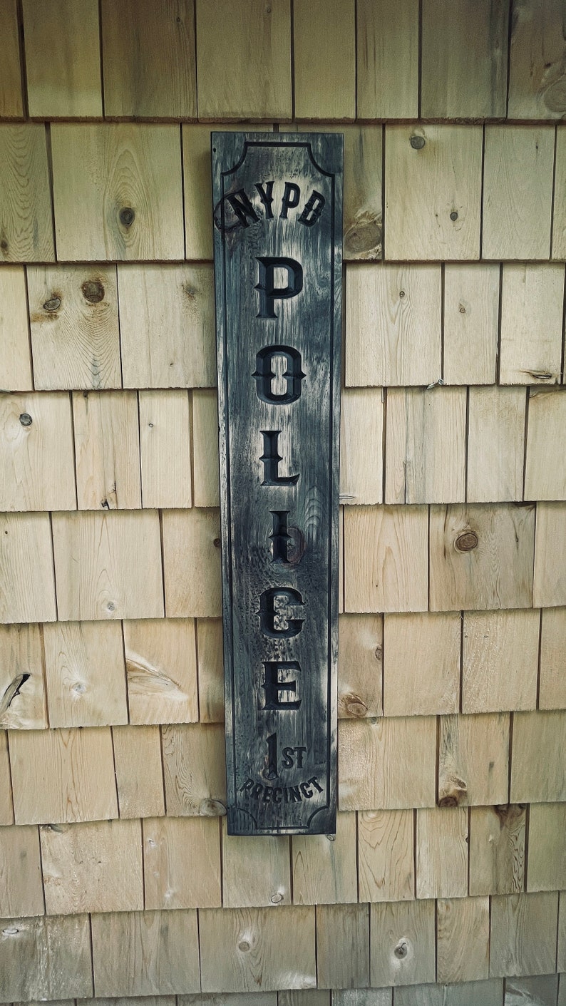 NYPD Police Carved Real Pine Wooden Sign - Chose Your Precinct or ...