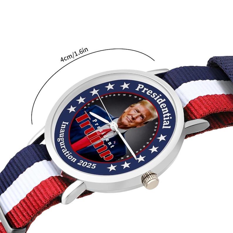 Trump 2025 Wrist Watch - Patriotic Red White & Blue Woven Band, MAGA ...