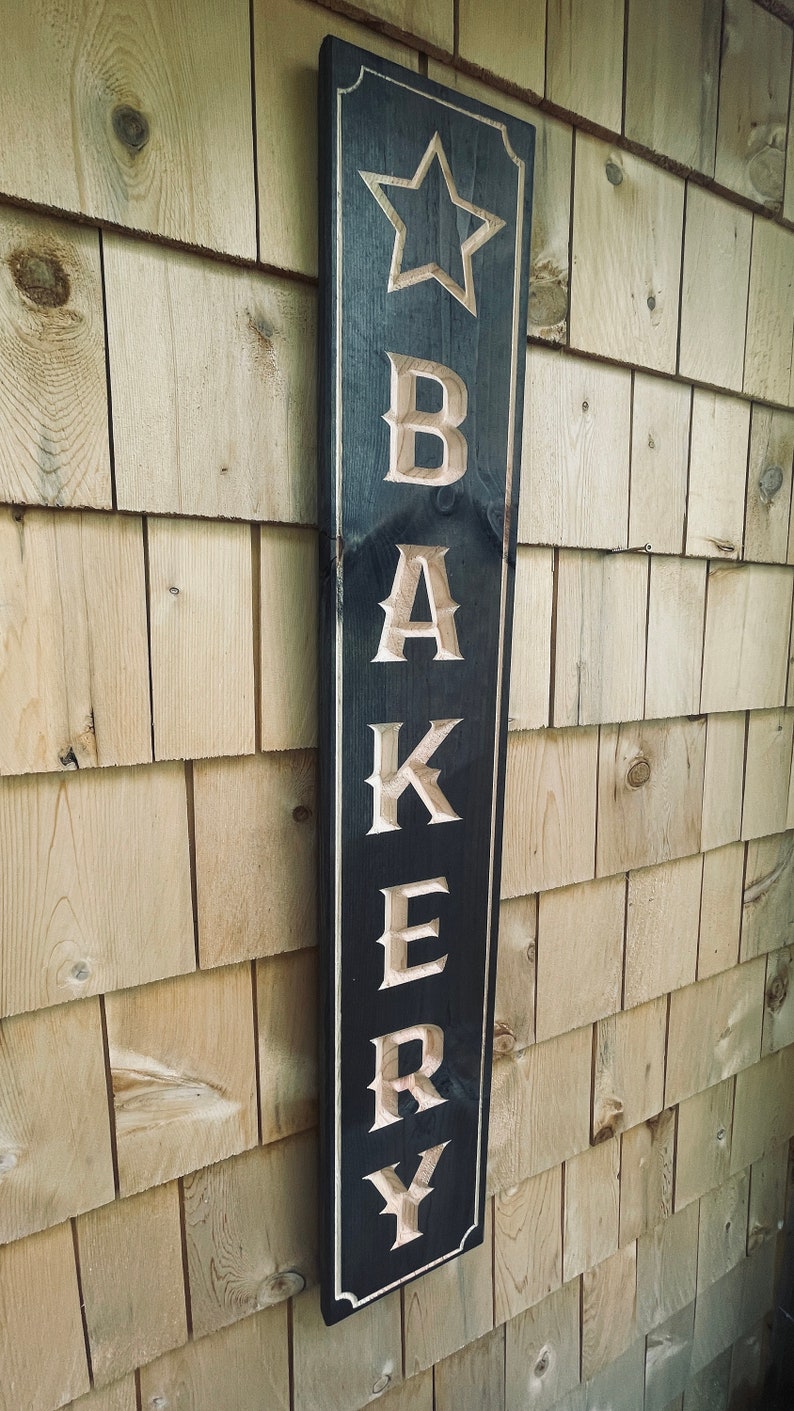 Bakery Vertical Carved Real Pine Wooden Sign - Etsy