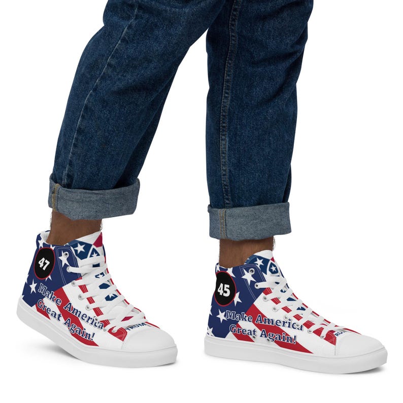 Trump 2025 Inauguration High-top Sneakers: MAGA American Flag Shoes - Etsy