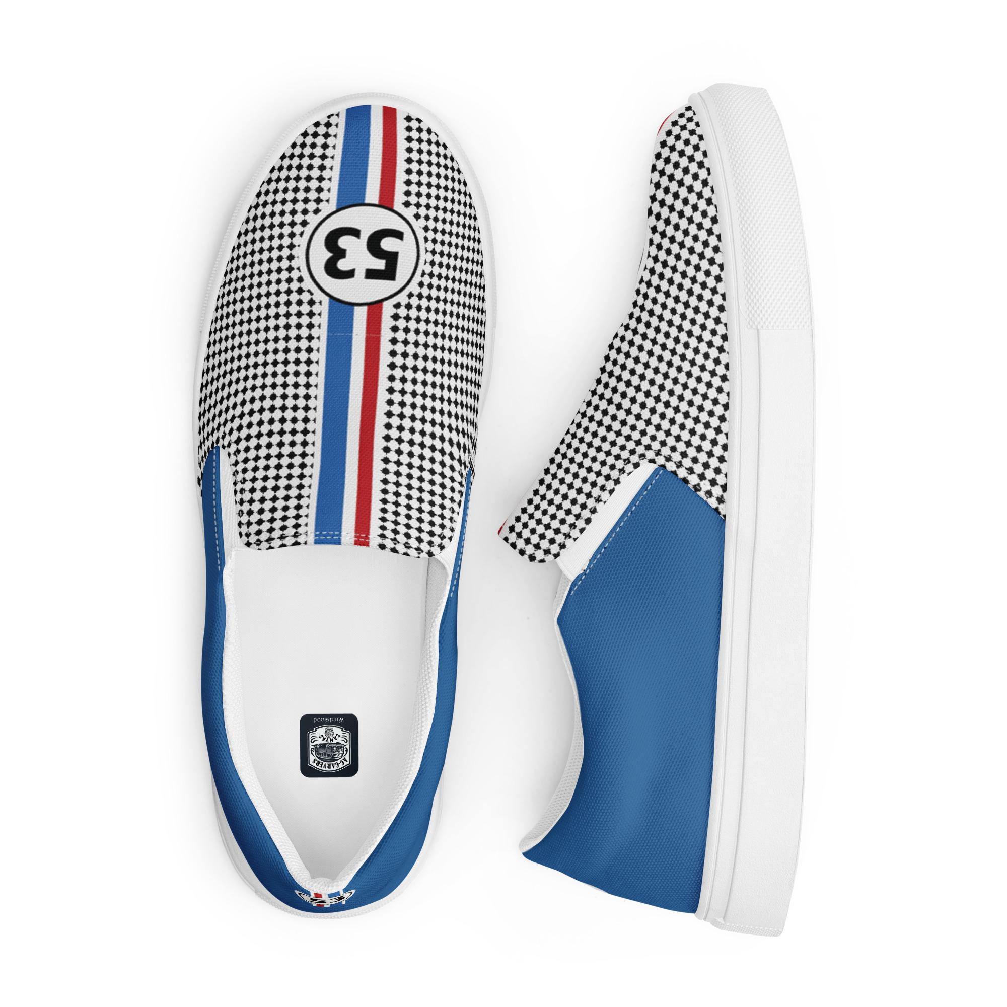 Ac-carvers Blue-checks Men’s Slip-on Canvas Shoes - Comfortable ...