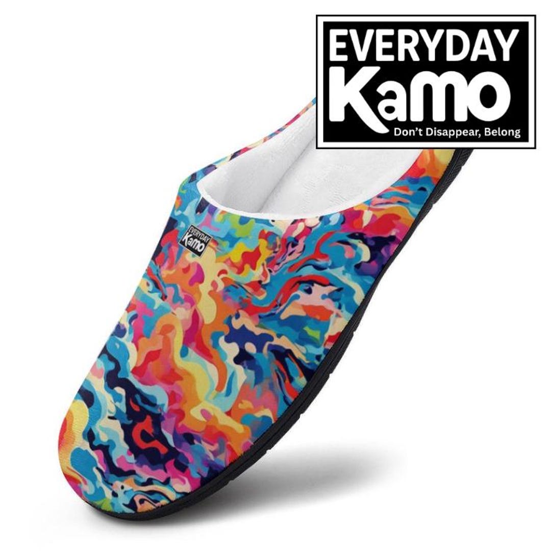 Everyday Kamo Men's Colorful Abstract Comfort Slippers - Anti-skid ...