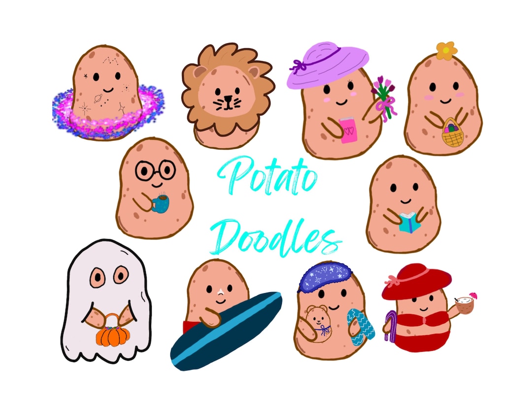 Hand-drawn Doodle Potatoes Instant Download Clip Art - Etsy