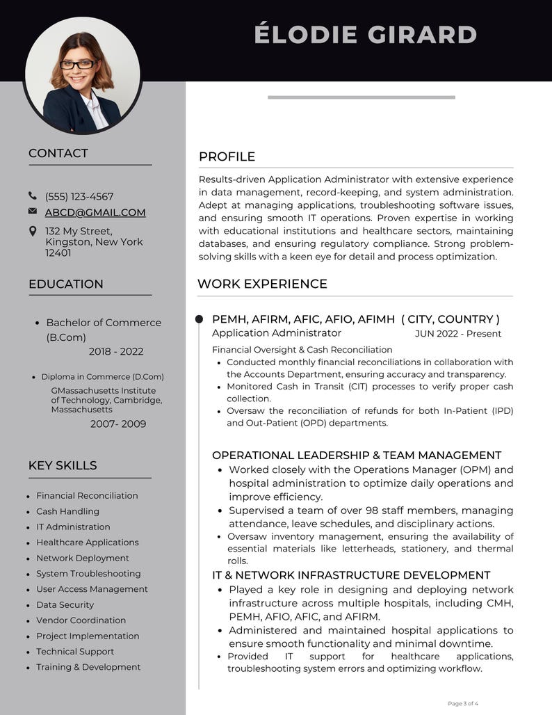 Editable Resume Template Canva | A4 A5 Sizes | Canva Template Cover ...