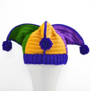 CROCHET PATTERN 3 Point Jester Hat Fool's Cap Easy Fantasy Crochet Pattern Clown Hat Ren Faire ...