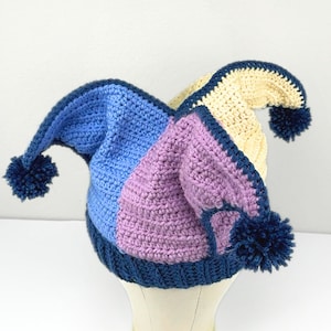 CROCHET PATTERN 3 Point Jester Hat Fool's Cap Easy Fantasy Crochet Pattern Clown Hat Ren Faire ...
