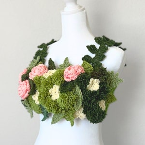 CROCHET PATTERN Garden Fairy Top Pattern Flower Plant Crop Top Boho ...