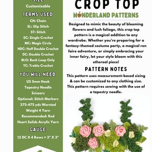 CROCHET PATTERN Garden Fairy Top Pattern Flower Plant Crop Top Boho ...