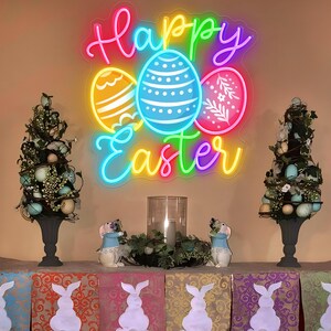 Custom Happy Easter Neon Sign Wall Decor, Easter Gift for Her, Easter ...