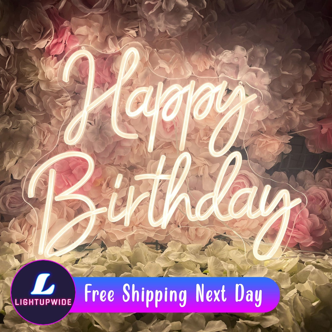 Happy Birthday Neon Sign, Custom Neon Sign, Led Neon Sign, Birthday ...