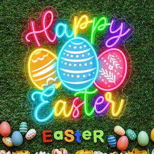 Custom Happy Easter Neon Sign Wall Decor, Easter Gift for Her, Easter ...