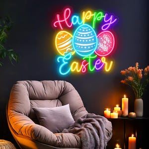Custom Happy Easter Neon Sign Wall Decor, Easter Gift for Her, Easter ...