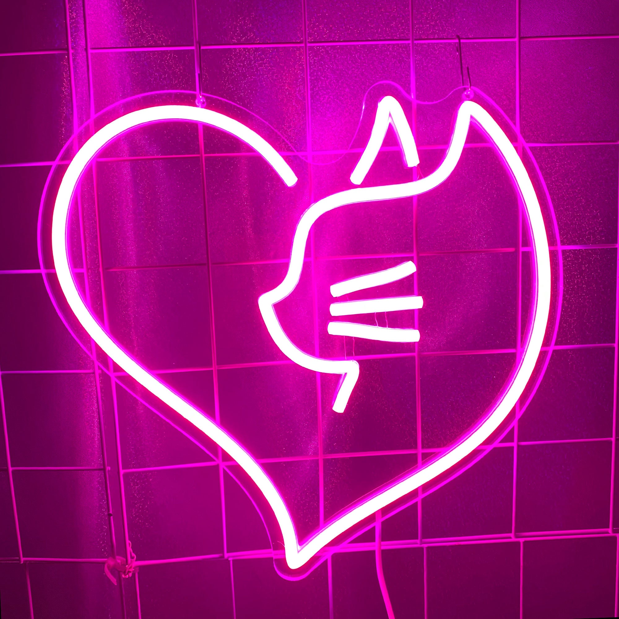 Neon Sign Cat, Heart Neon Sign, Cat Neon Light, Cute Cat Decor ...