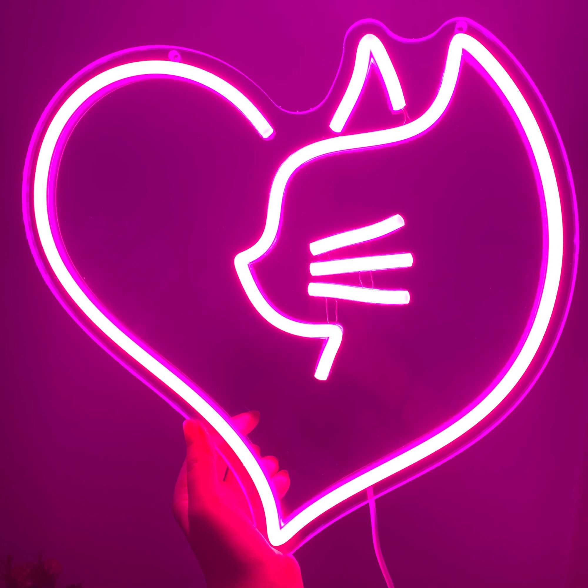 Neon Sign Cat, Heart Neon Sign, Cat Neon Light, Cute Cat Decor ...