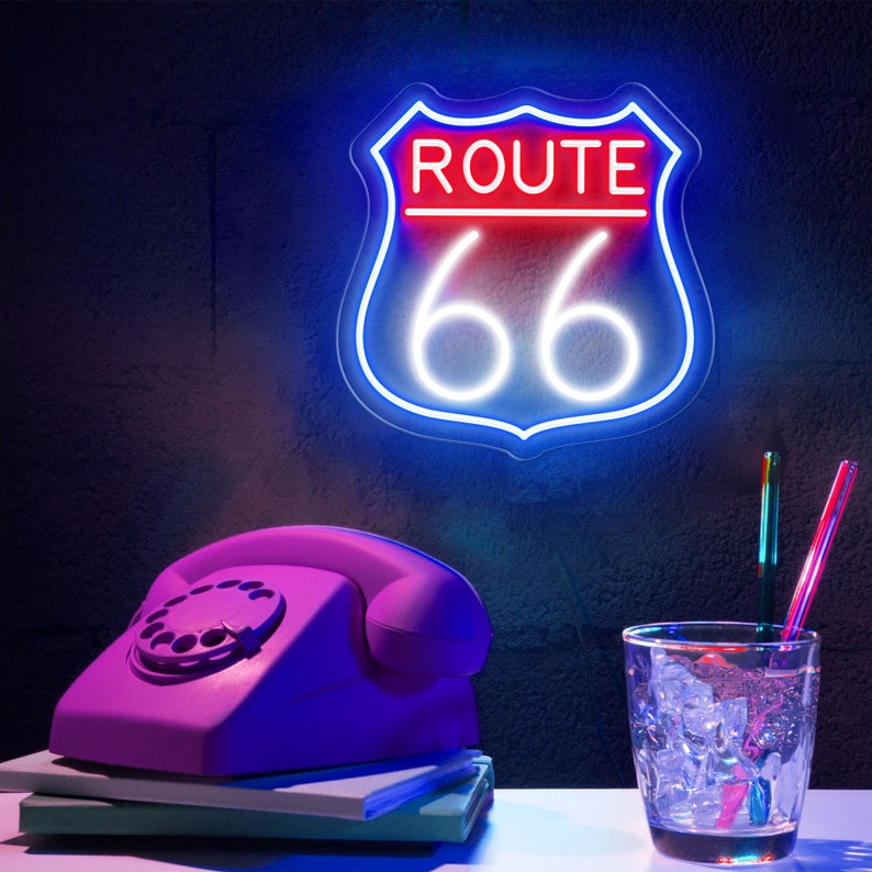 ROUTE 66 Neon Sign,route 66 Neon Light,custom Neon Sign Business,wall ...