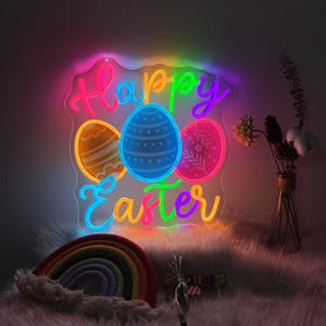 Custom Happy Easter Neon Sign Wall Decor, Easter Gift for Her, Easter ...
