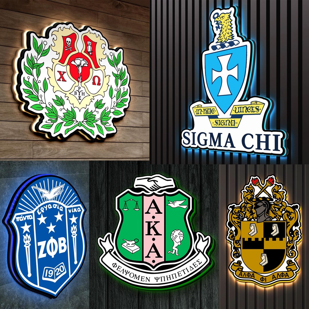 Personalized Greek Letters Neon Logo Sign, Custom Fraternity & Sorority ...