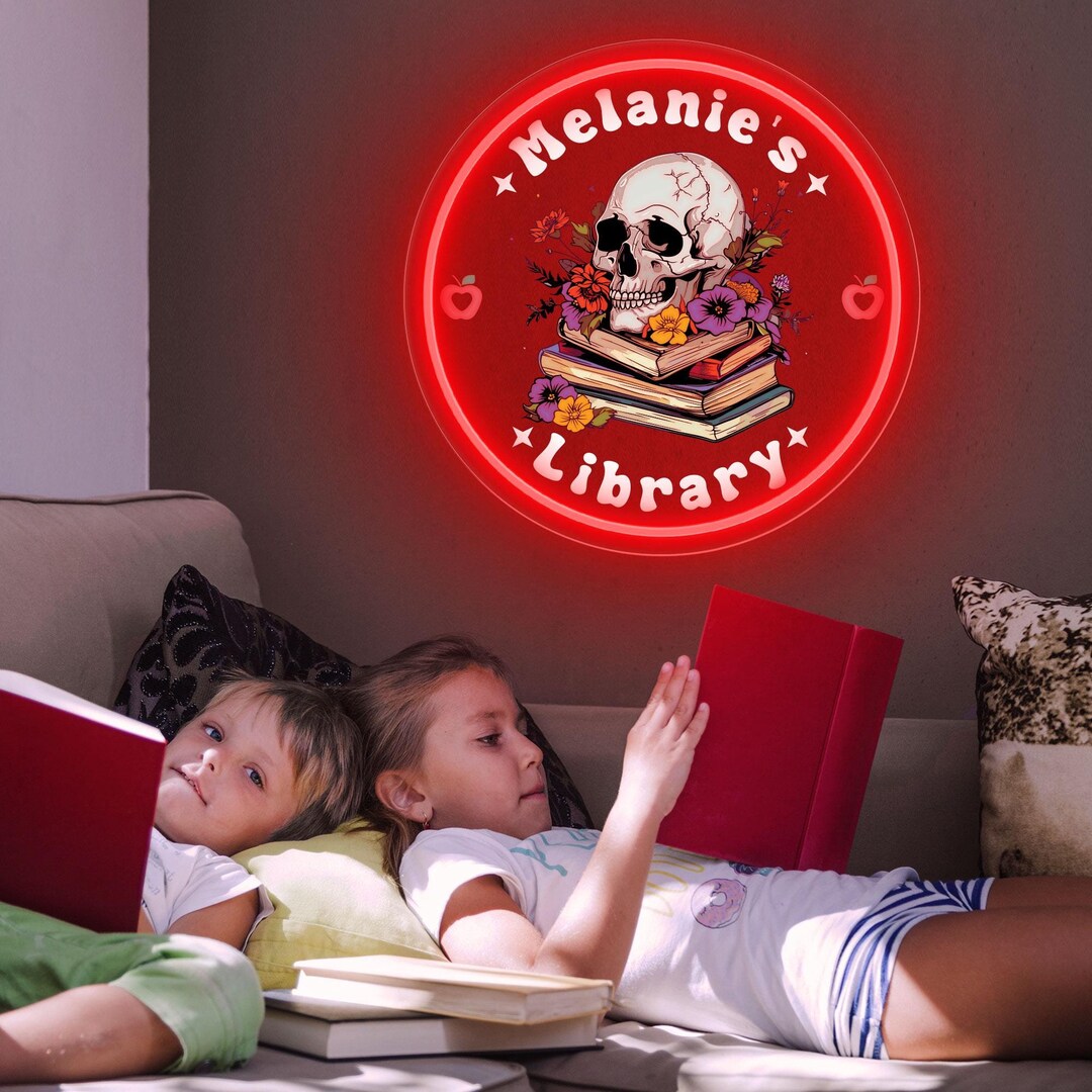 Custom Library Sign, Book Shelf Decor, Gift for Book Lover, Bookish ...