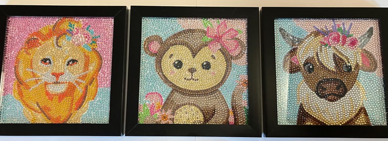 Finished Monkey Diamond Art 6x6 - Etsy
