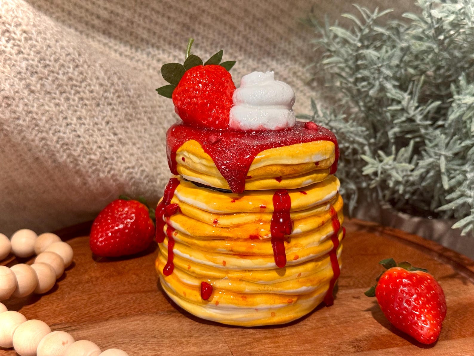 Mini Strawberry Pancake Trinket Dish, Cute Jar for Trinkets, Decorative ...