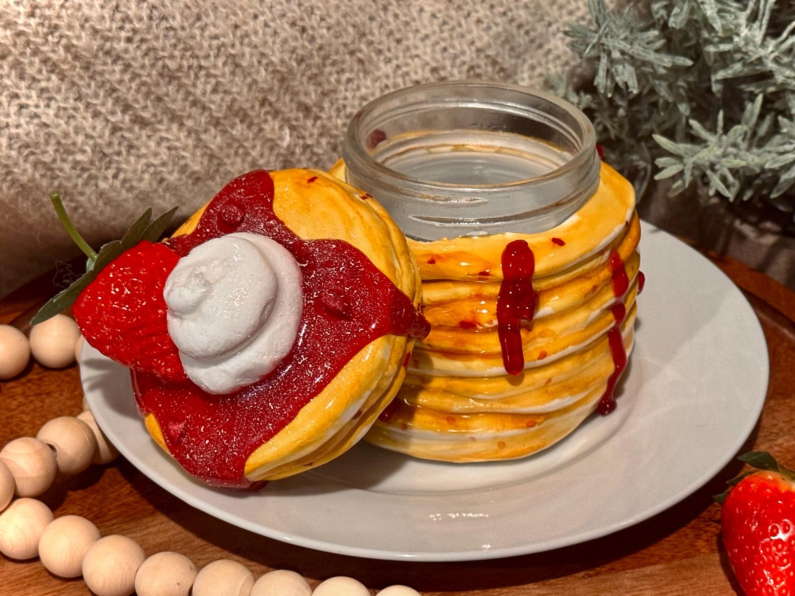 Mini Strawberry Pancake Trinket Dish, Cute Jar for Trinkets, Decorative ...
