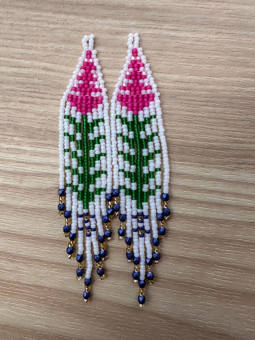 Beaded Fireweed and Forget-me-not Earrings - Etsy