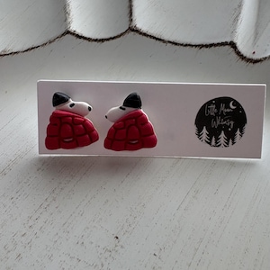 Snoopy in Puffer Jacket Studs - Etsy