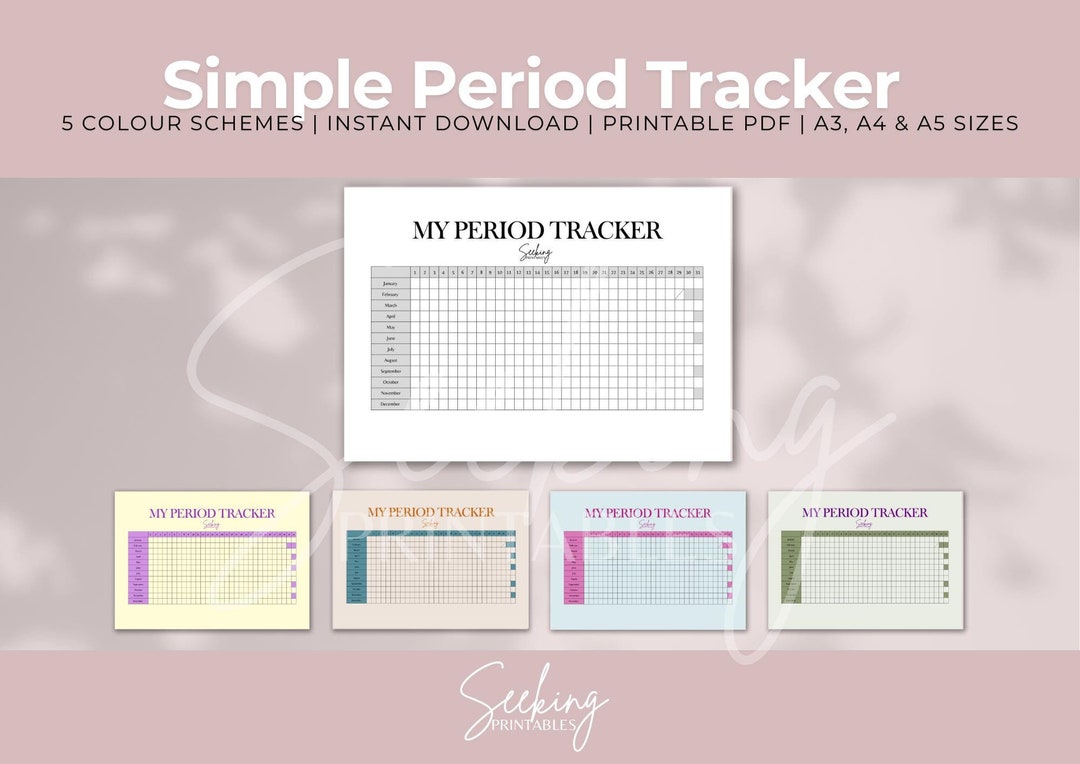 Simple Period Tracker | Menstruation & Cycle Tracker - Printable PDF ...