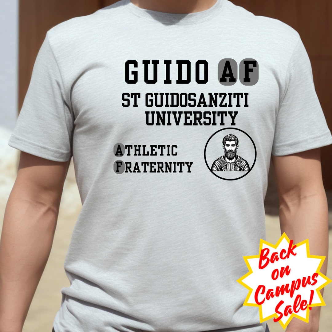 Guido AF Athletic Fraternity Shirt Fake University Back-to-school ...