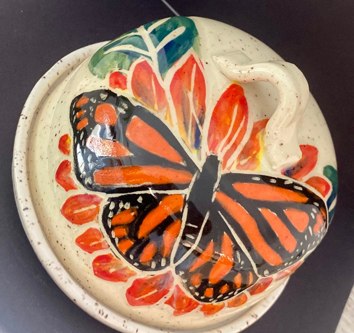 Monarch Butterfly Butter Dish - Etsy
