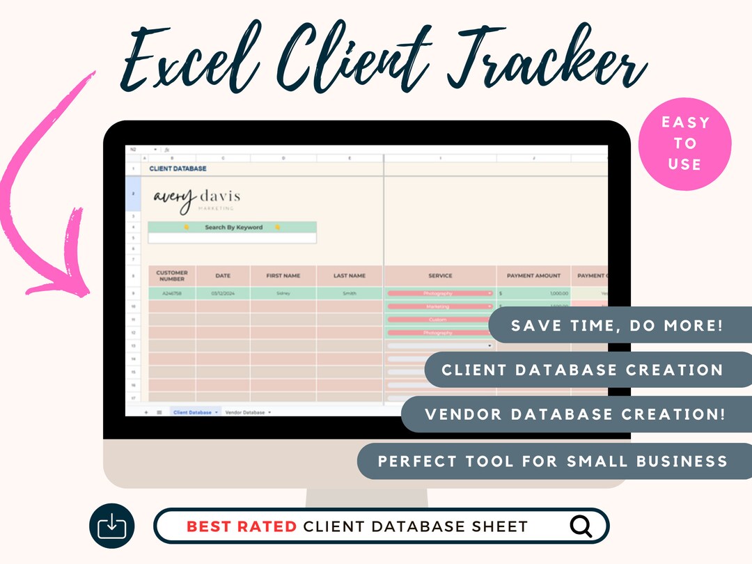 Client Database Tracker Google Sheets | Professional Small Business ...