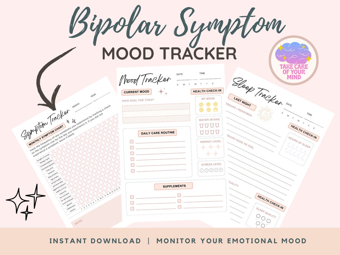 Anxiety Journal | Bipolar Symptom Tracker | Sleep Journal + Mood ...