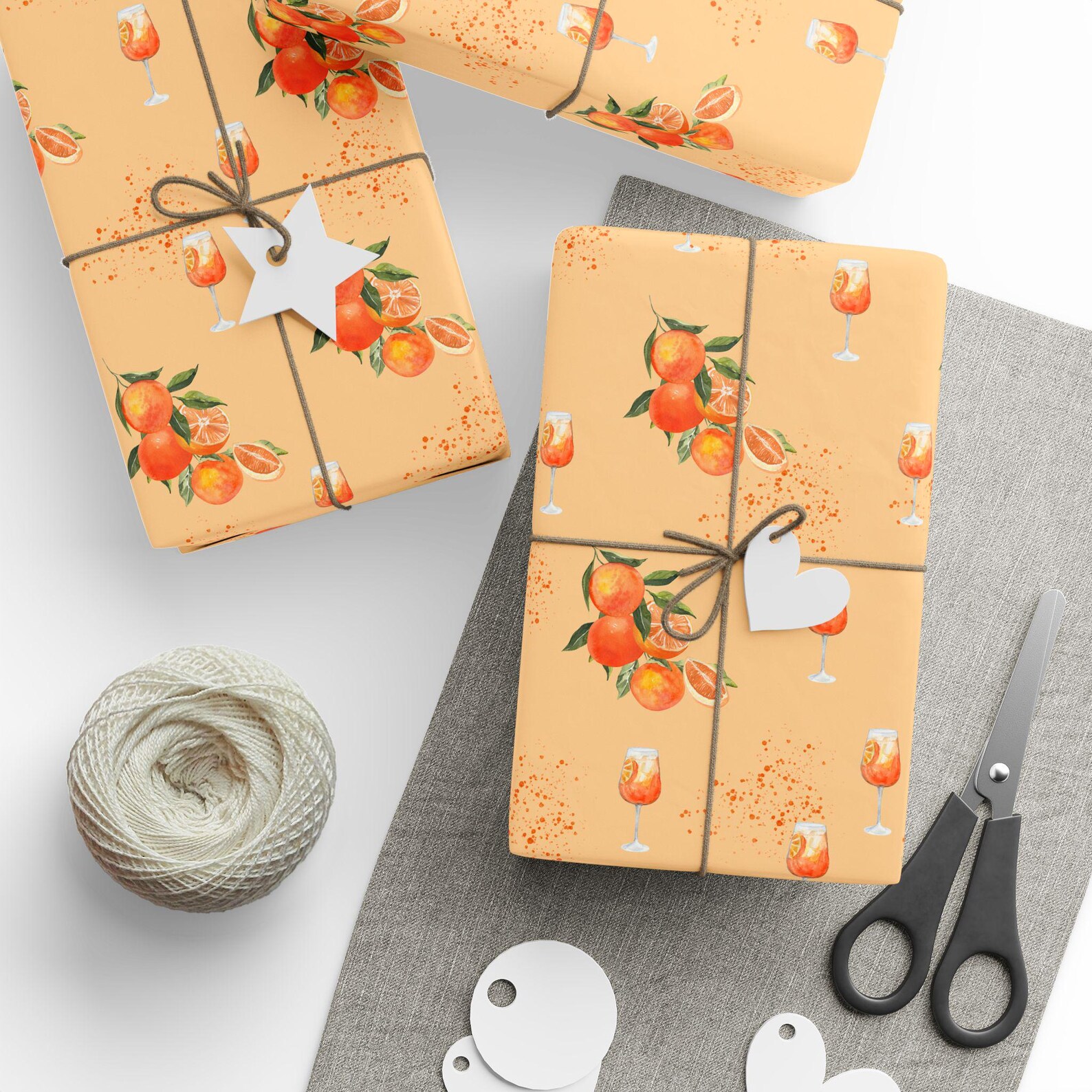 Aperol Spritz Wrapping Paper Aperol Spritzer Gift Wrap Bridal Shower ...