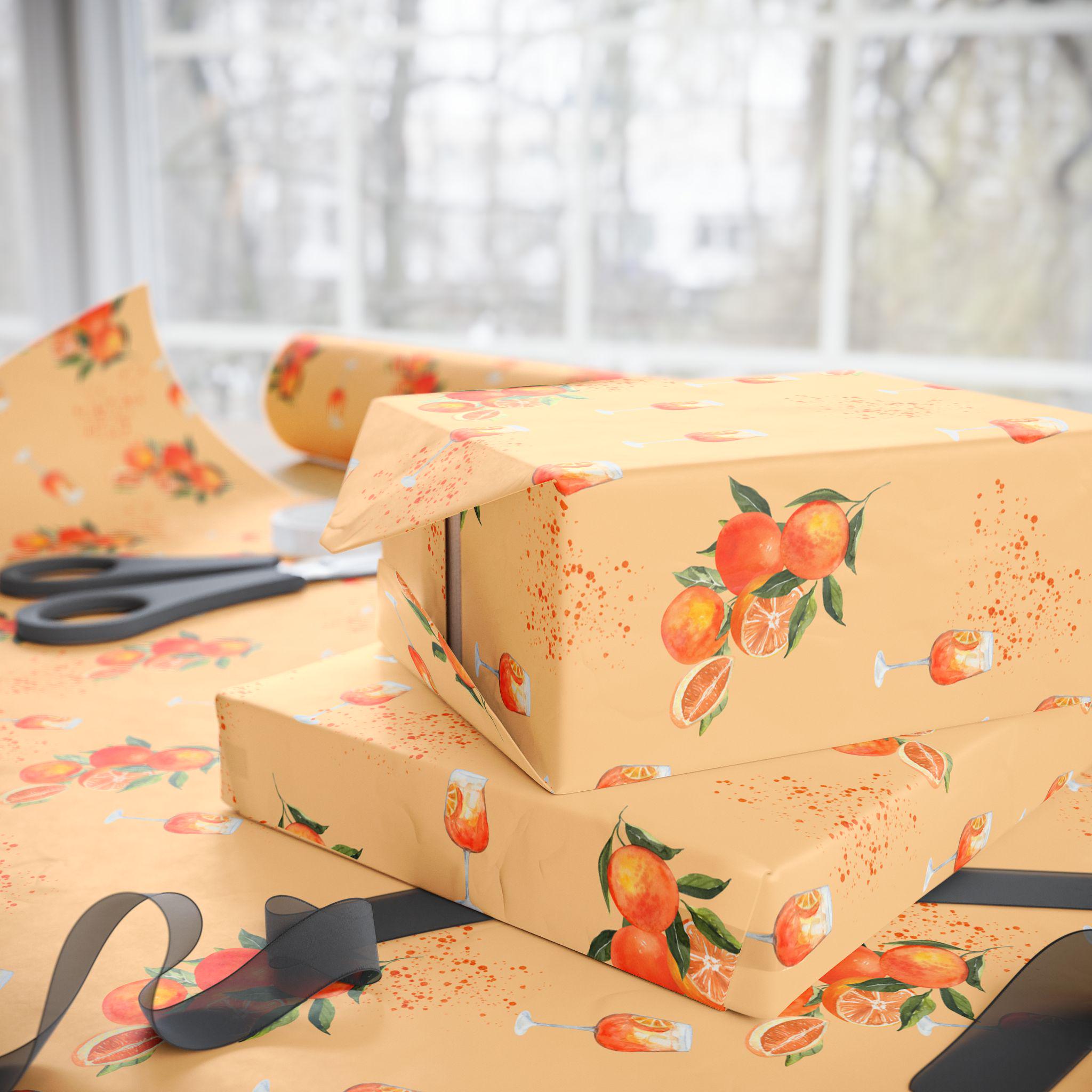 Aperol Spritz Wrapping Paper Aperol Spritzer Gift Wrap Bridal Shower ...