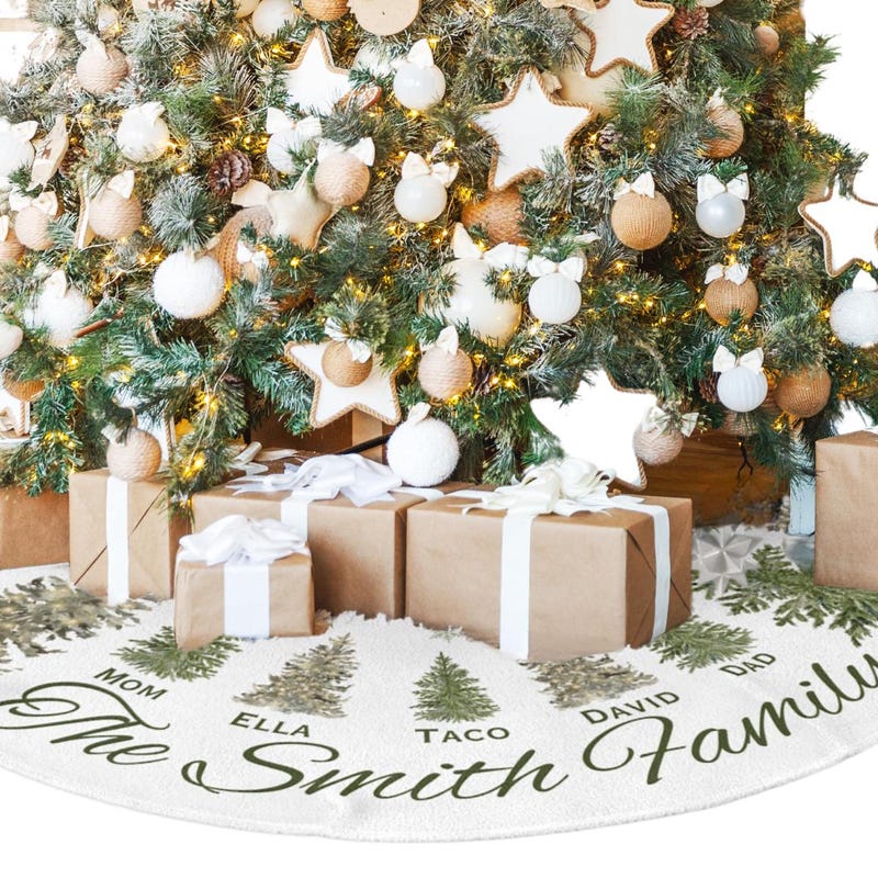 Cream Personalized Tree Skirt - Etsy