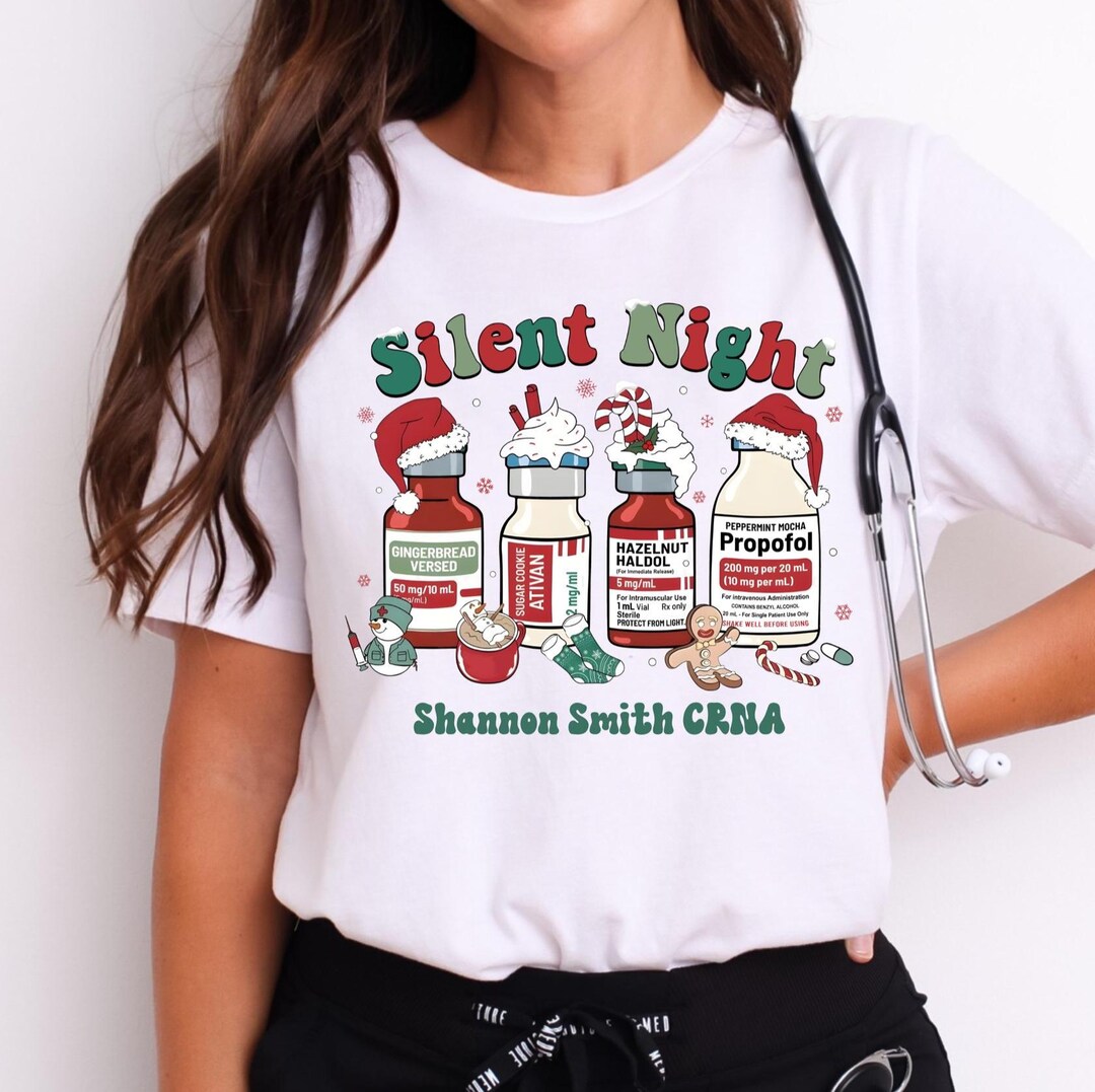 Funny CRNA Shirt - Anesthesia Christmas Shirt - Fun Anesthesiologist ...