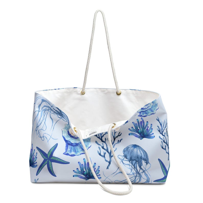 Custom Tote Bag Beach Bag Ocean Inspired Beach Tote Bag Vacation Bag ...
