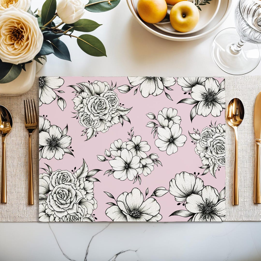 Pink Placemats Set of 6 Placemats Set of 4 Pink Placemats Place Mats ...